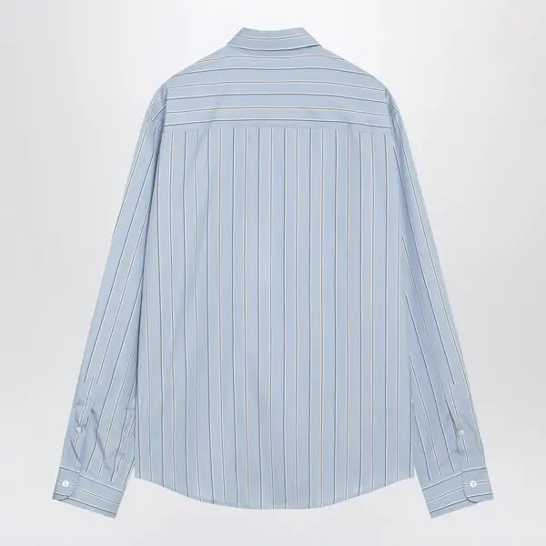 AMI Paris Light Striped De Coeur Shirt - Blue