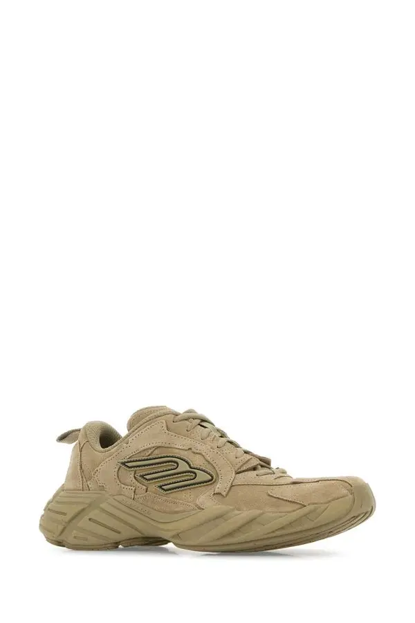 Balenciaga Beige Suede Monday Sneakers - Brown