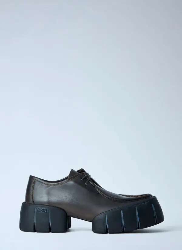 DIESEL® D-tex Leather Derby Shoes - Black