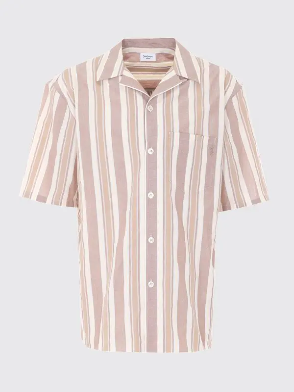 Saint Laurent Striped Cotton Shirt - Cream
