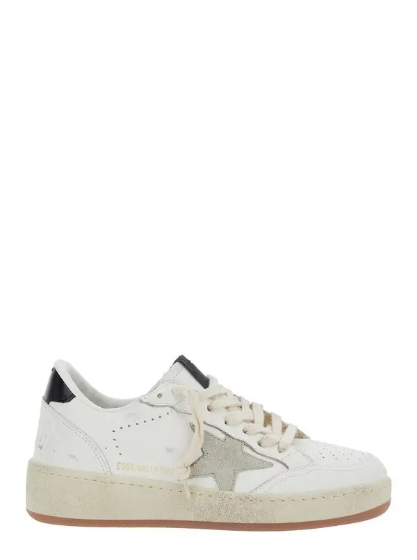 GOLDEN GOOSE Sneaker 'ballstar 2' Low Top With Star Patch On The Side And Contrast Heel In White Leather For - Multicolor