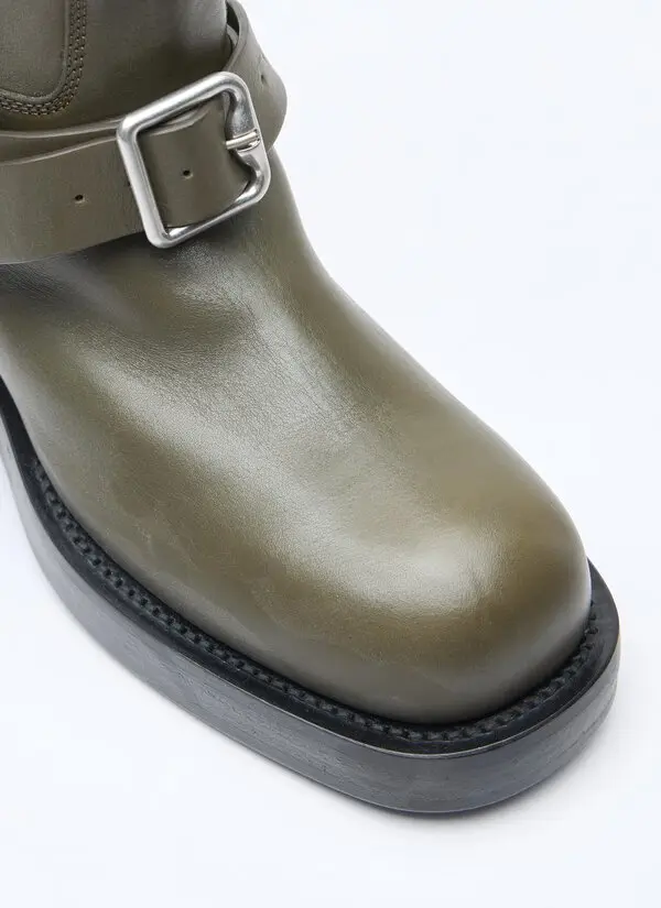 Burberry Leather Saddle High Boots