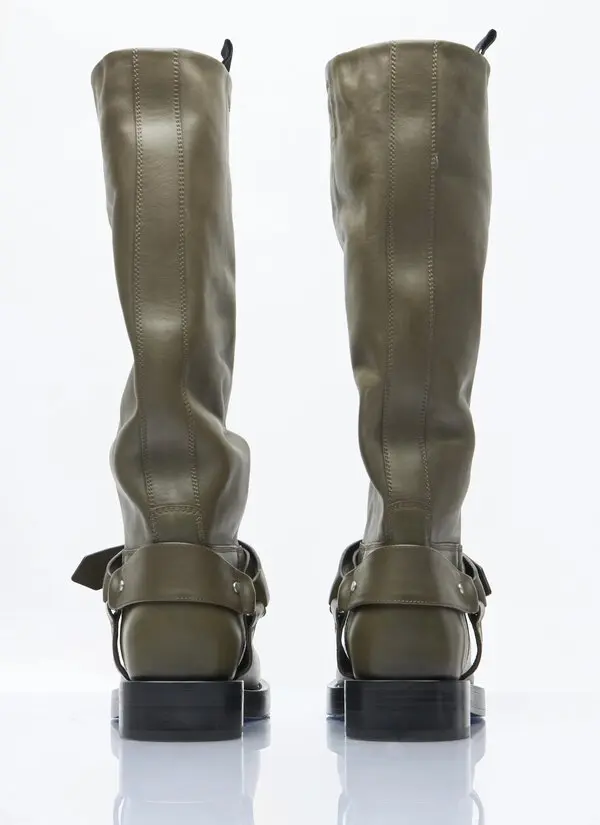 Burberry Leather Saddle High Boots