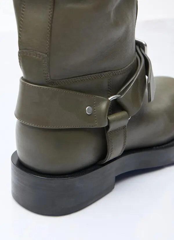 Burberry Leather Saddle High Boots