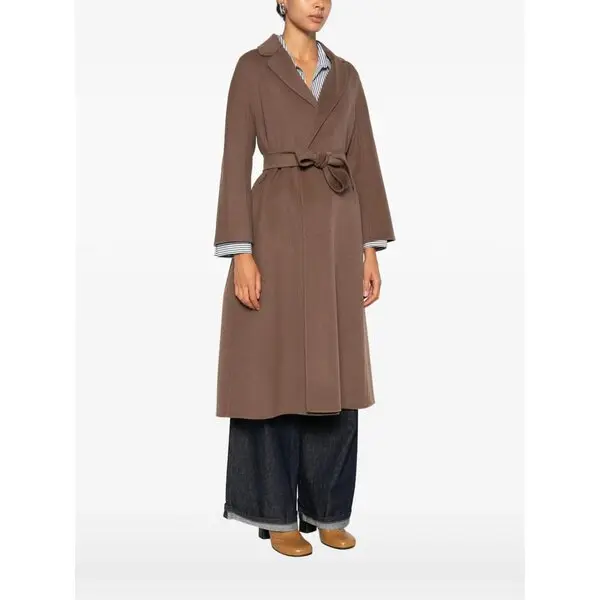 Max Mara Virgin Wool Single Breasted Coat - Brown