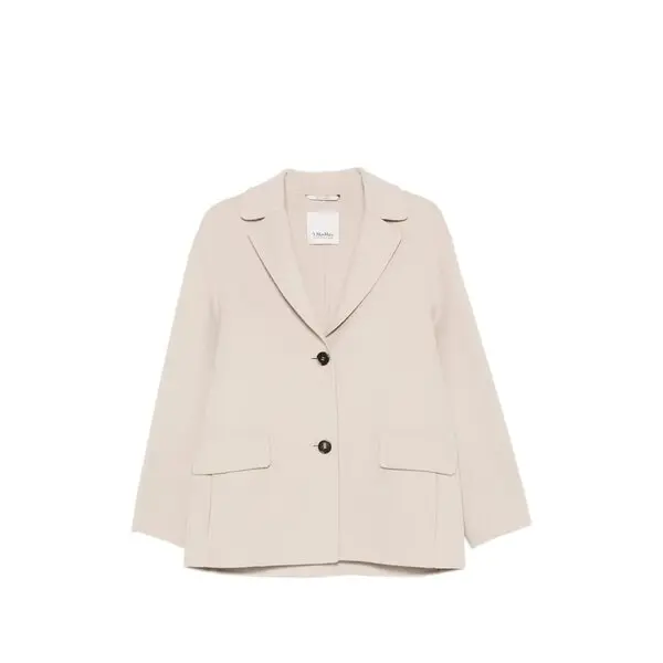 Max Mara Virgin Wool Single Breasted Coat - Cream