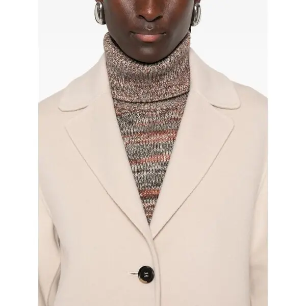 Max Mara Virgin Single Breasted Coat - Cream