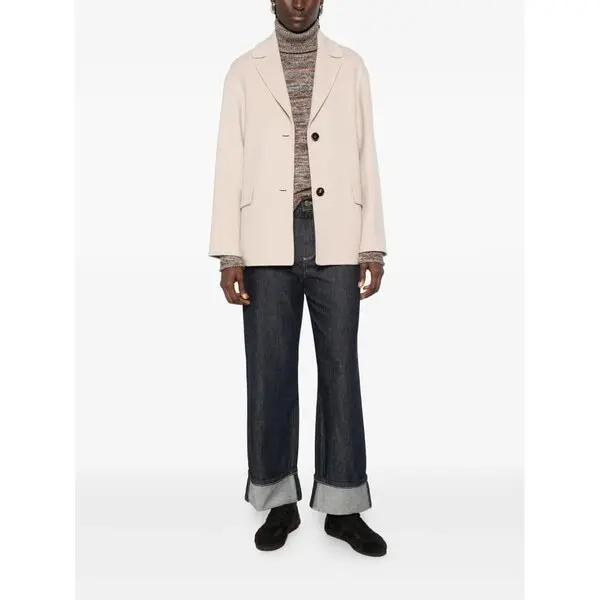 Max Mara Virgin Single Breasted Coat - Cream