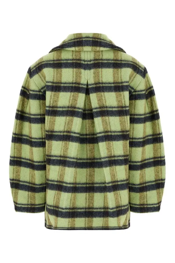 GANNI Plaid Patterned Coat - Multicolor