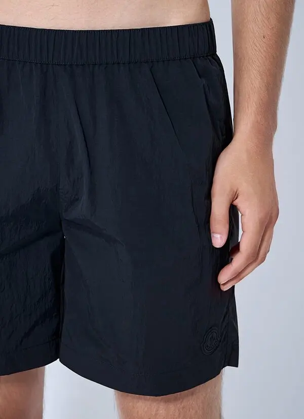 Moncler Elasticated Waist Swim Shorts - Black