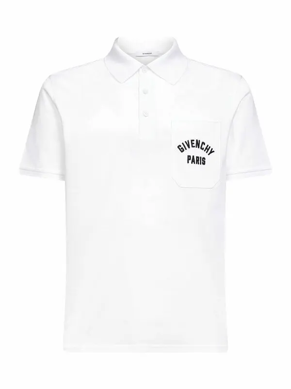 Givenchy White Cotton Piqué Paris Polo Shirt - Multicolor