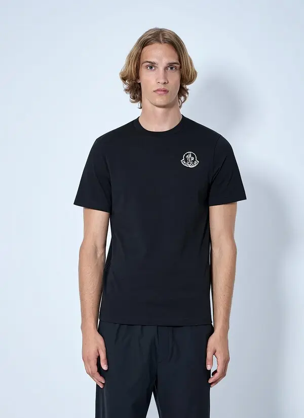 Moncler Logo Motif Cotton Jersey T-shirt - Black