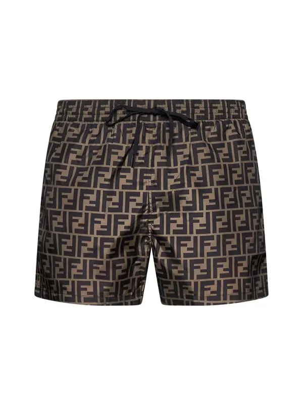 Fendi Brown Nylon Shorts