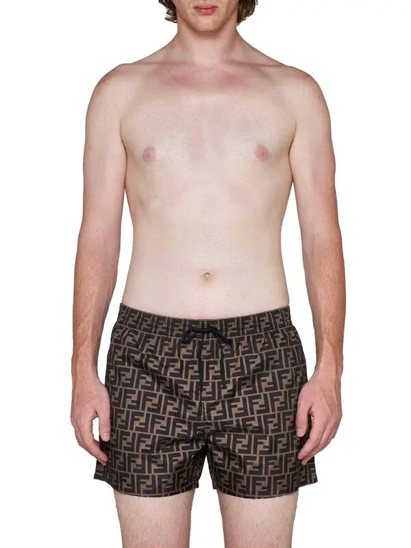 Fendi Brown Nylon Shorts