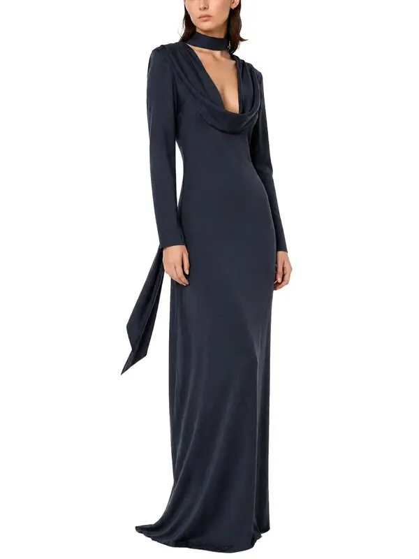 ROTATE BY BIRGER CHRISTENSEN Long Draped Dress