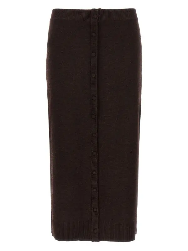 Victoria Beckham Midi Skirt - Brown