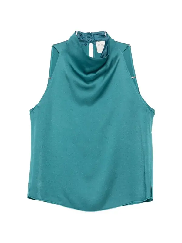 FORTE_FORTE Satin Turtle-neck Top