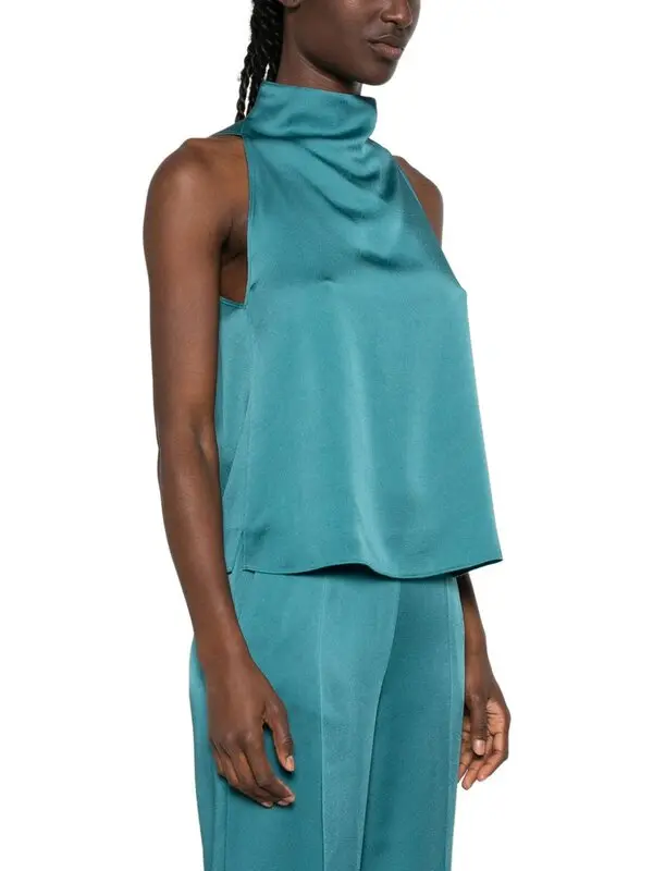 FORTE_FORTE Satin Turtle-neck Top - Multicolor
