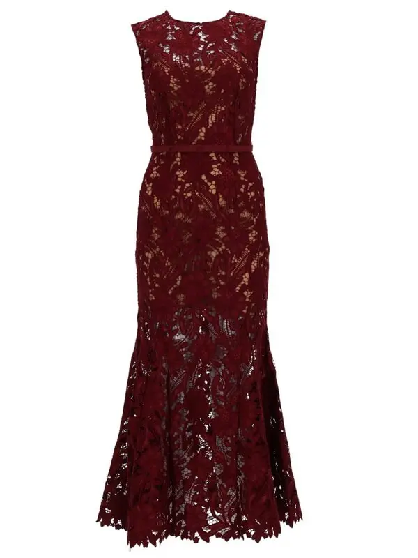 SELF-PORTRAIT Floral Lace Midi Dress - Multicolor