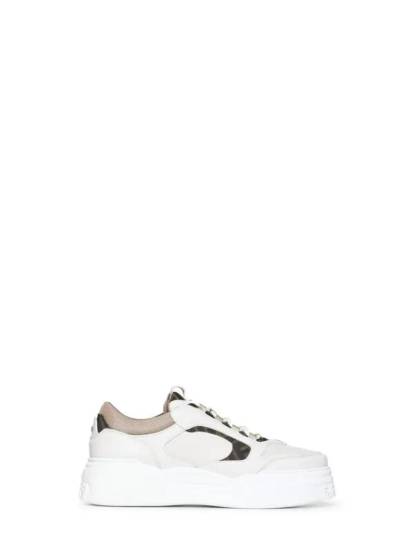 Fendi White Leather Force Sneakers - Multicolor