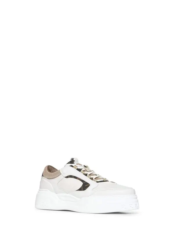 Fendi White Leather Force Sneakers - Multicolor