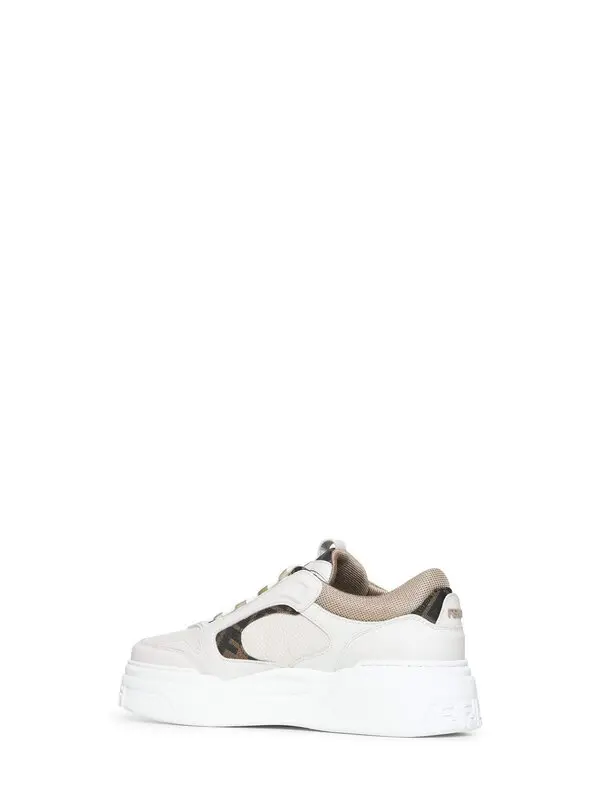 Fendi White Leather Force Sneakers - Multicolor