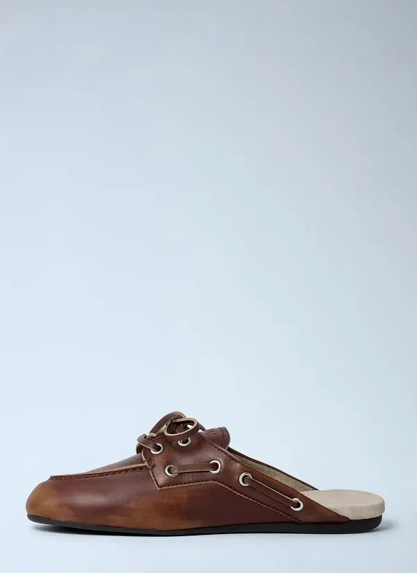 Miu Miu Leather Lace-up Mules