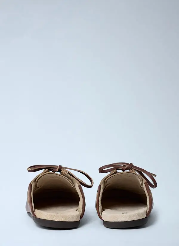 Miu Miu Leather Lace-up Mules