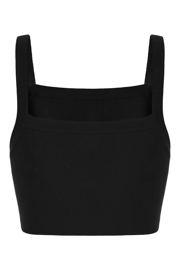 Balmain Square Neck Crop Top - Multicolor
