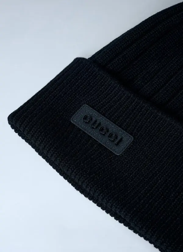 Gucci Logo Motif Beanie Hat
