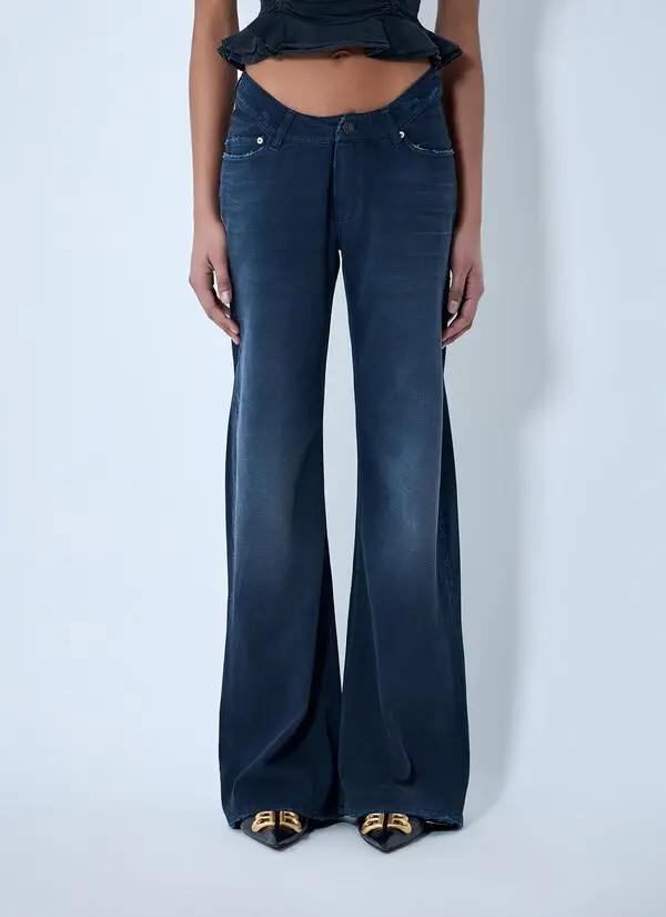 Balenciaga Curved Waist Jeans - Blue