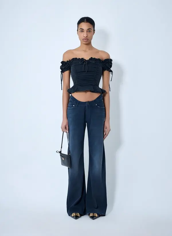 Balenciaga Curved Waist Jeans - Blue