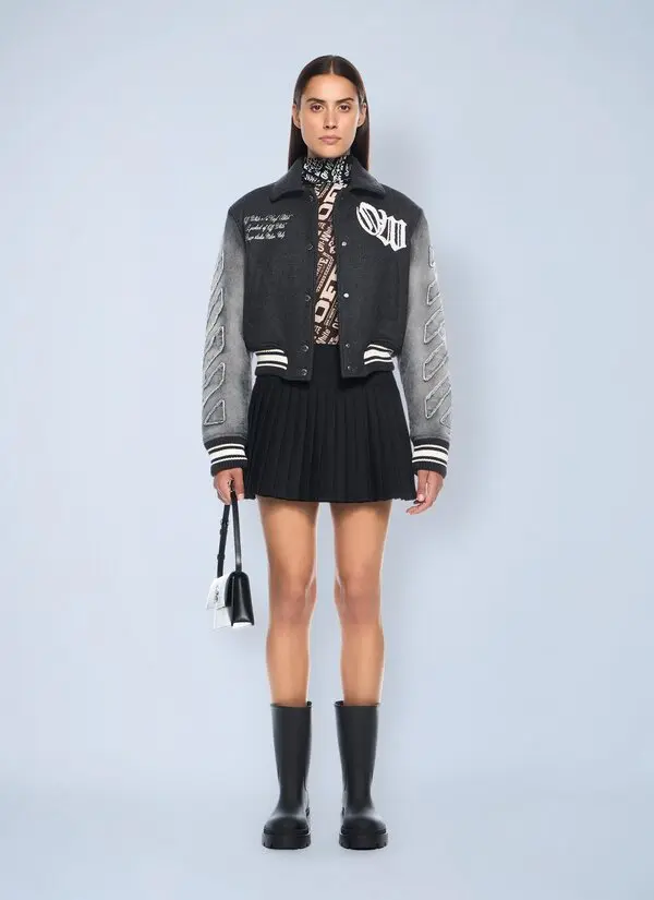 Off-White Big Bookish Logo Pleated Skirt