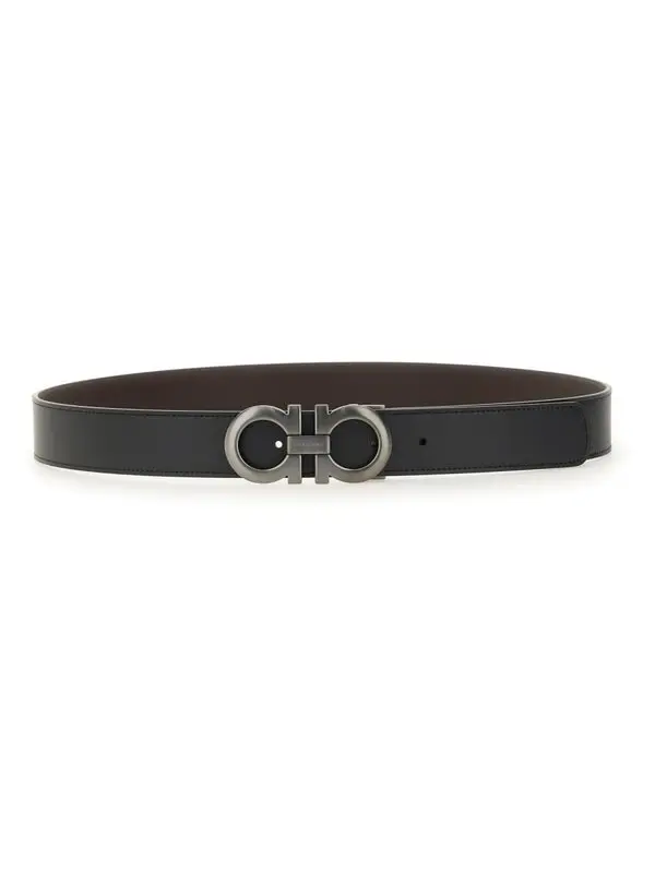 FERRAGAMO Reversible Belt Hooks - Black