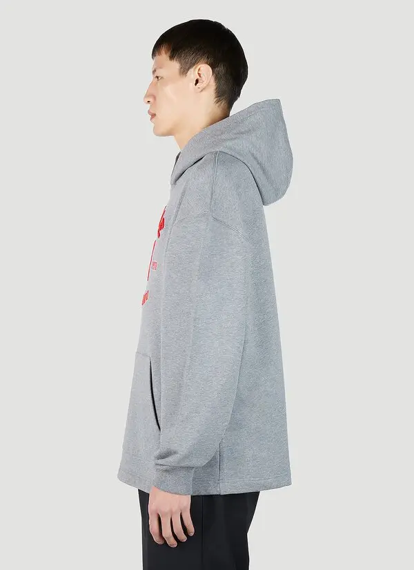 Versace Varsity Logo Patch Hooded Sweatshirt
