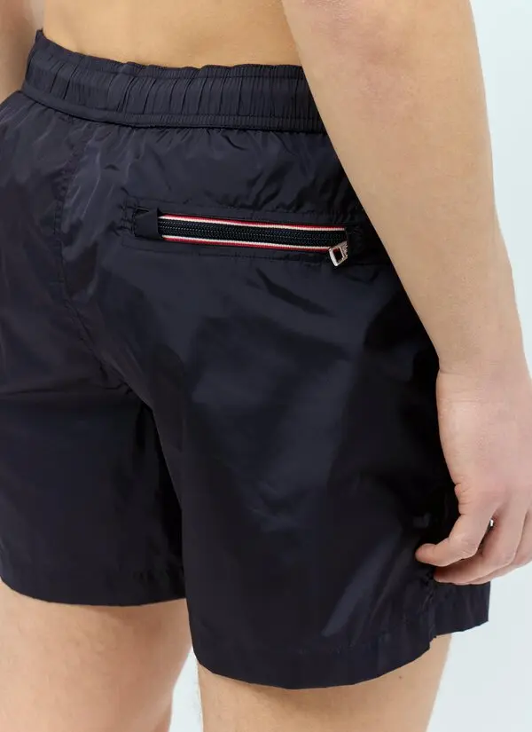 Moncler Logo Patch Swim Shorts - Blue