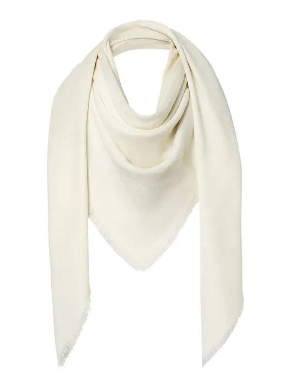 Fendi Wool, Silk And Cashmere Shawl - Cream
