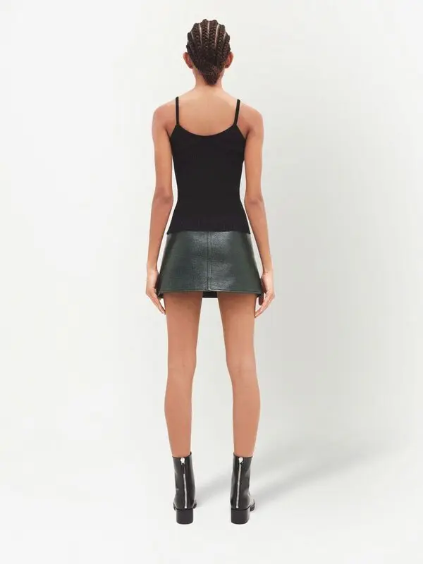 COURREGES Ribbed Knitted Tank Top - Black