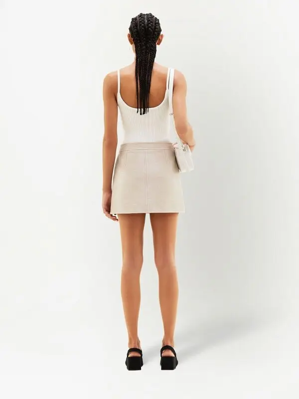 COURREGES Ribbed Knitted Tank Top - White