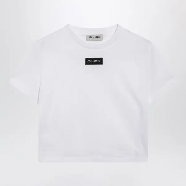 Miu Miu Jersey T-shirt With Logo - White
