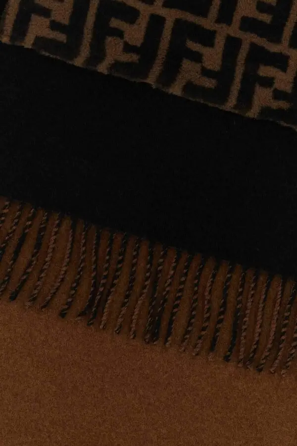 Fendi Black Wool Blend Scarf
