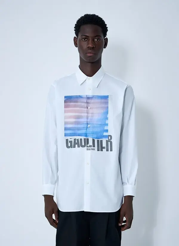 JEAN PAUL GAULTIER Logo Print Button-down Shirt - White