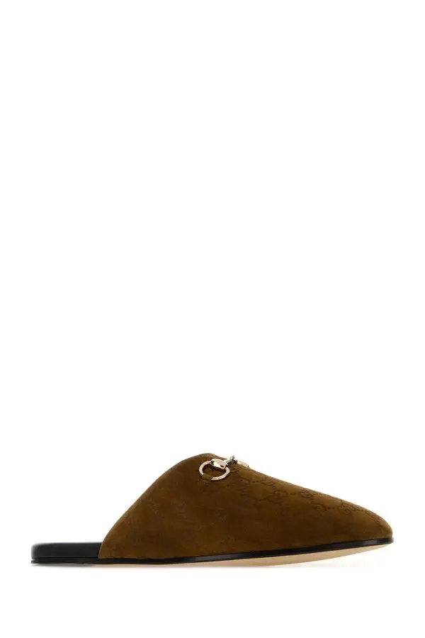 Gucci Camel Suede Slippers