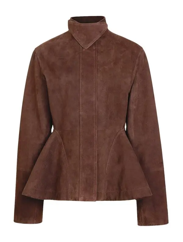 Alaïa Suede Goatskin Peplum Jacket - Multicolor
