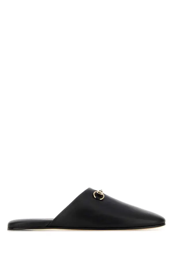 Gucci Nappa Leather Slippers - Black