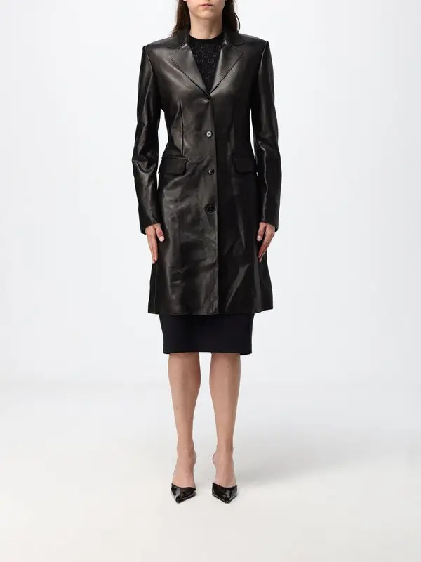 Gucci Single-breasted Smooth Lambskin Leather Jacket With Slim Fit