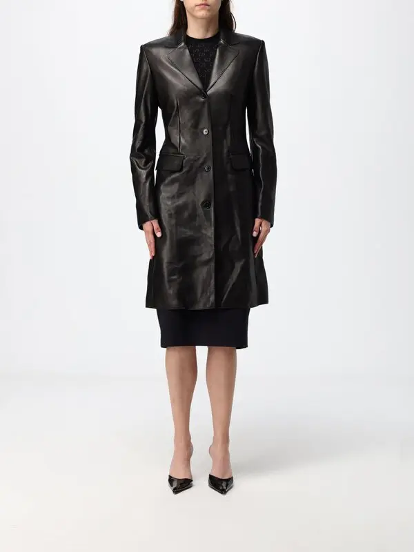 Gucci Single-breasted Smooth Lambskin Leather Jacket With Slim Fit - Black