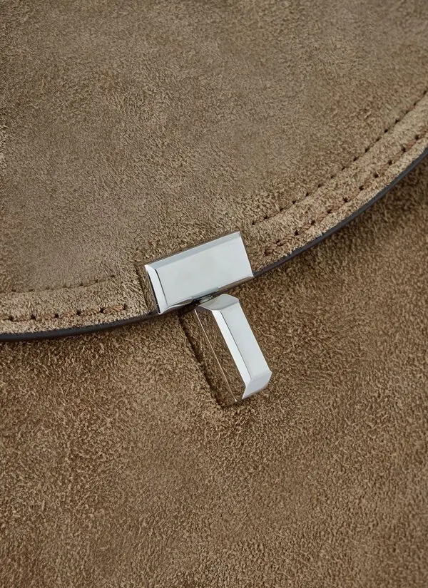 TOTEME T-lock Suede Top Handle - Brown