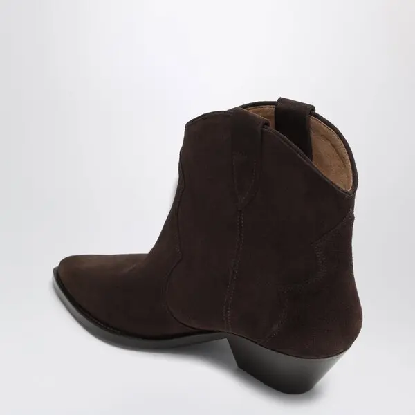 Isabel Marant Étoile Dewina Suede Cowboy Boots In Chocolate - Brown