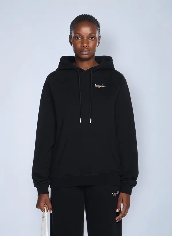 Off-White Arrow Glass Flower Logo Hooded Sweatshirt - Black
